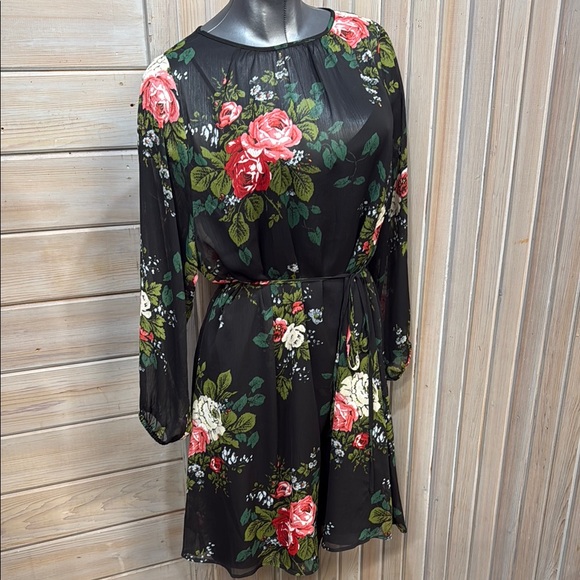 LOFT | Dresses | Loft Black Floral Long Sleeve Sundress | Poshmark